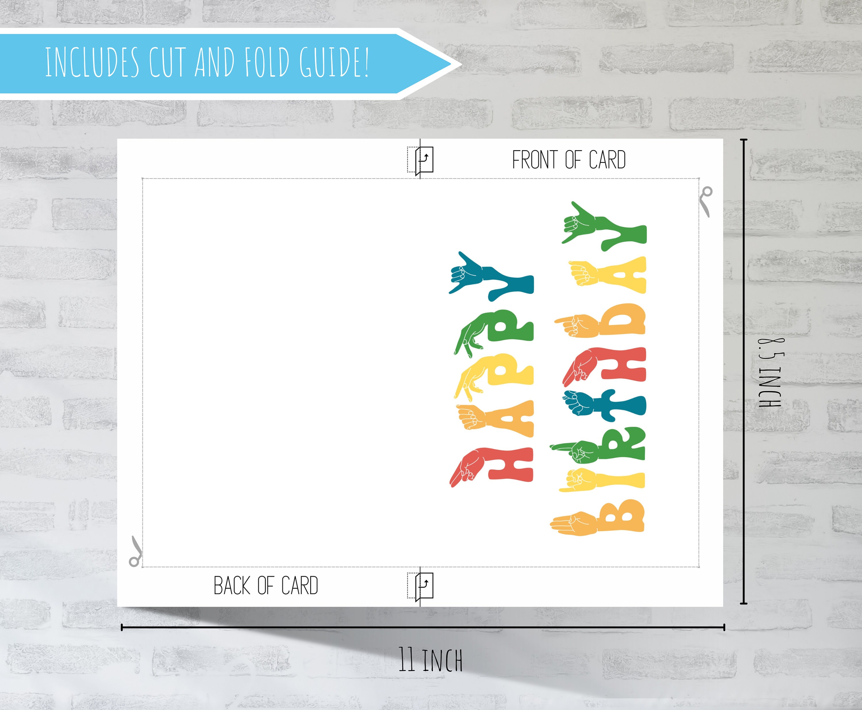 Sign Language Birthday Card ASL Card Printable Card ASL Gifts American ...