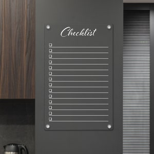 Personalized Checklist 1/4 Thick Acrylic Panel for Wall, Clear Acrylic ...