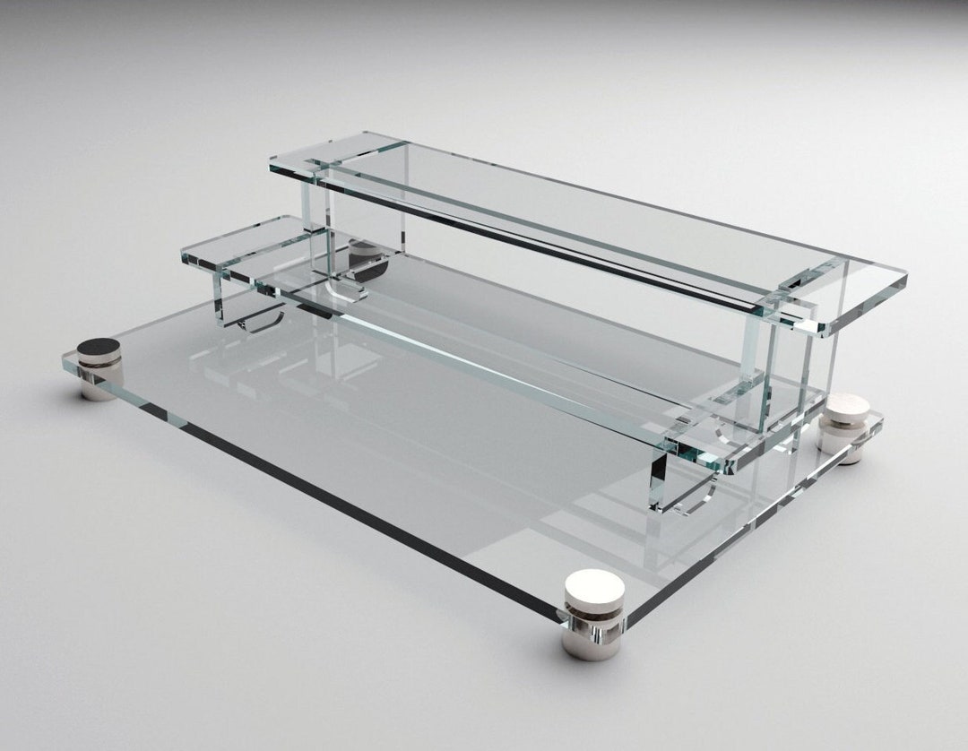 BIZLA 3-tier Premium Interlocking Acrylic Display Stand Riser 12w X 8d ...