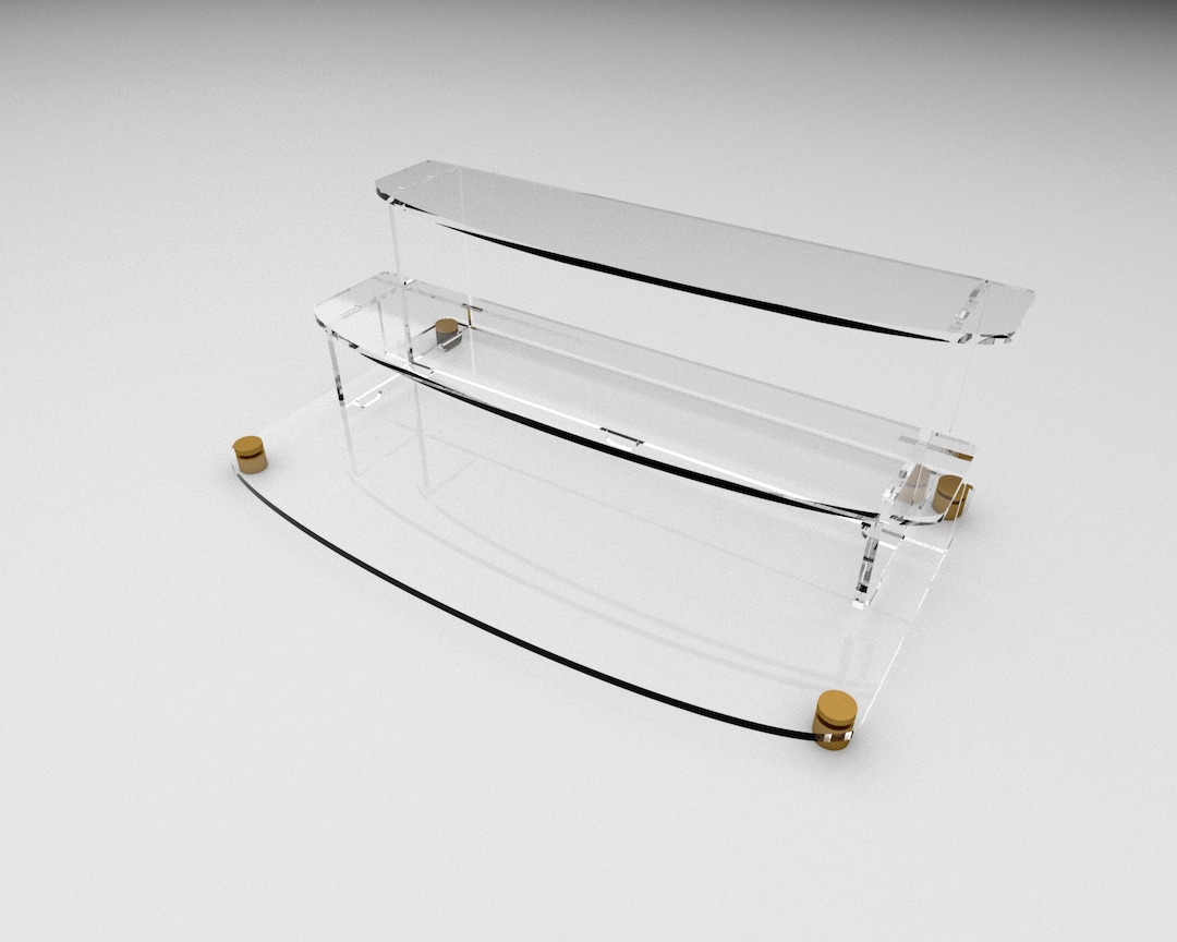 3-tier Acrylic Display Stand: Retail Riser Shelf With Standoffs - Etsy