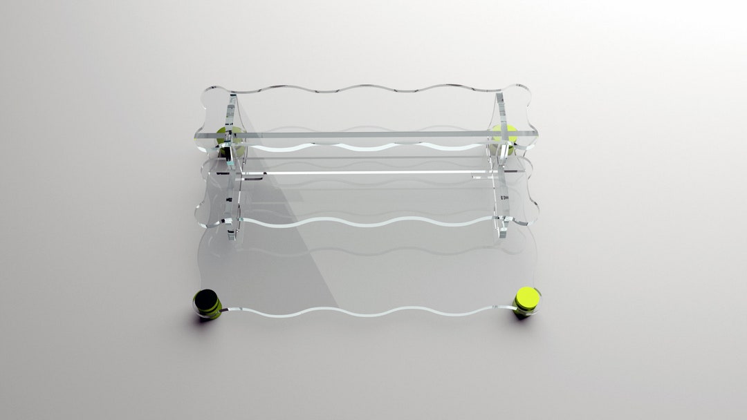 BIZLA 3-tier Premium Interlocking Wave Acrylic Display Stand Riser 12w ...