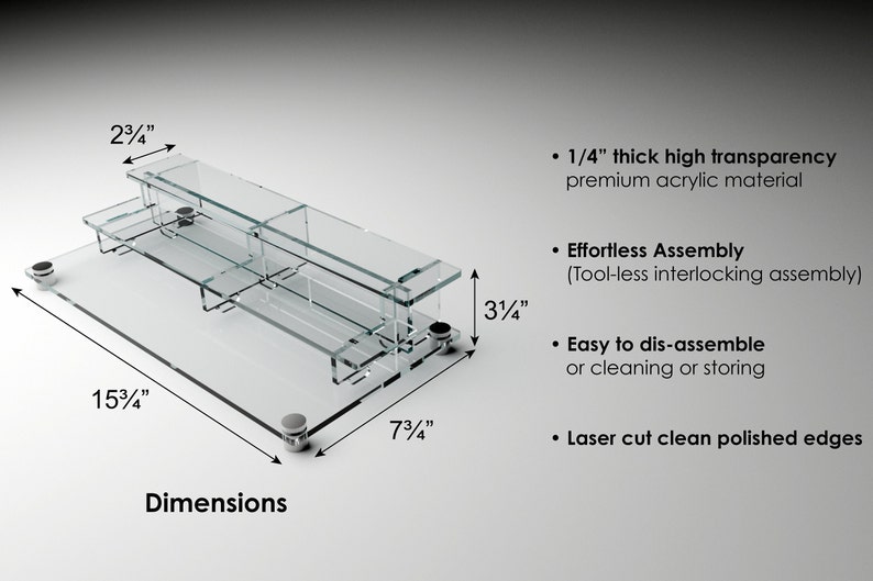 Clear Acrylic Tiered Display Stand: Retail & Collectibles Riser - Etsy
