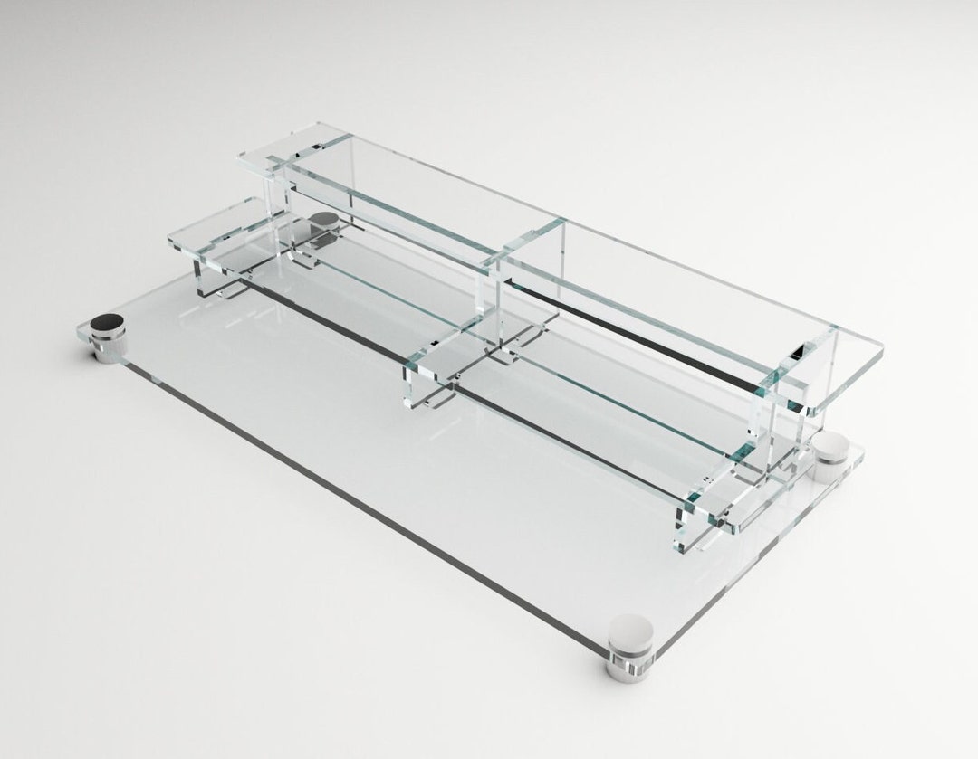 16in. Wide 3-tier Premium Interlocking Acrylic Display Stand Riser ...