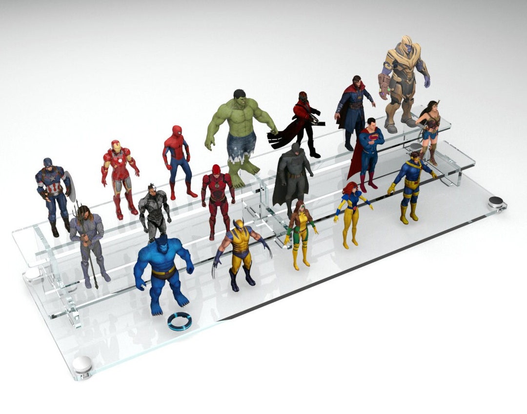 24in. Wide Large 3-tier Premium Interlocking Acrylic Display Stand ...