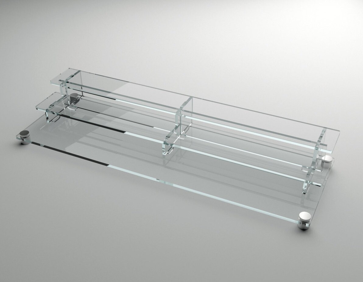 24in. Wide Large 3-tier Premium Interlocking Acrylic Display Stand ...