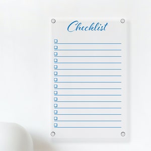 Personalized Checklist 1/4 Thick Acrylic Panel for Wall, Clear Acrylic ...