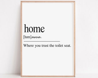 Home Dictionary Print Home Wall Decor Funny Definition Wall - Etsy