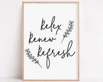 Relax Renew Refresh Wall Art - Etsy
