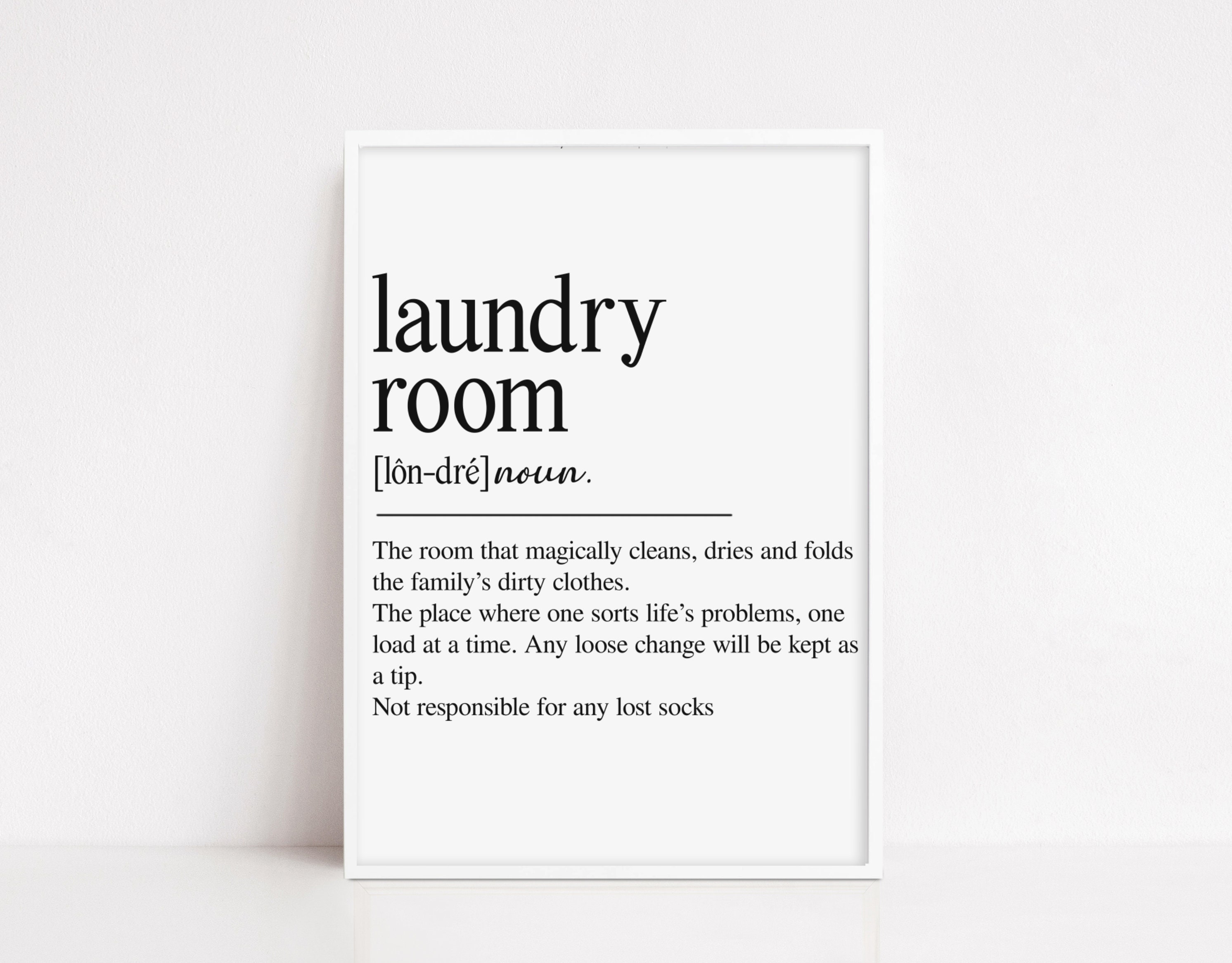 Laundry Room Definition Funny Laundry Washing Prints Utility | Etsy