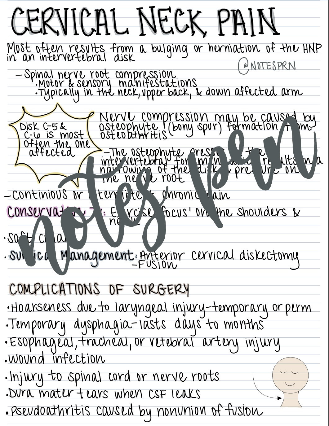 Nursing Notes-cervical Neck Pain - Etsy