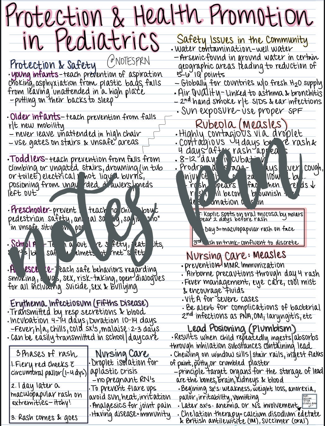 Nursing Notes-protection & Health Promotion Pedi - Etsy