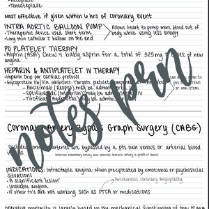 Nursing Notes- Myocardial Infarction Treatment - Etsy