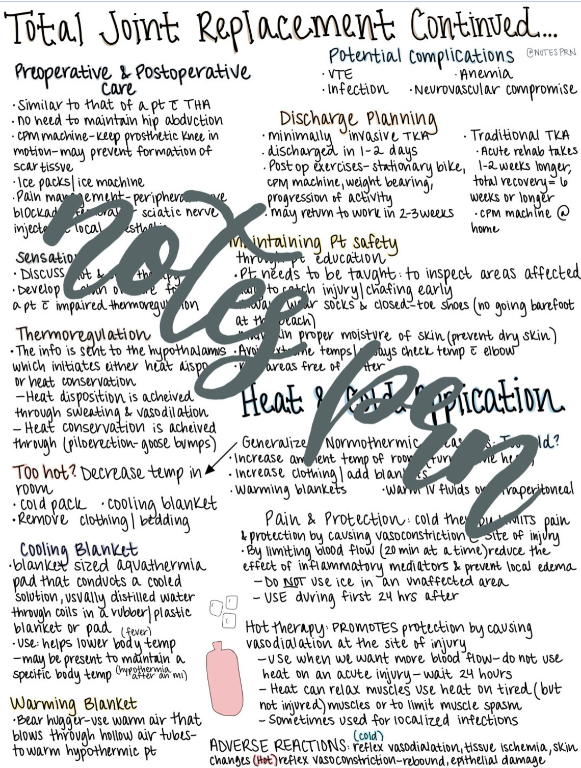 Nursing Notes-total Joint Replacement - Etsy