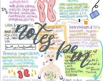 Heart Failure Pulmonary Edema 3 Pages Nursing Notes - Etsy