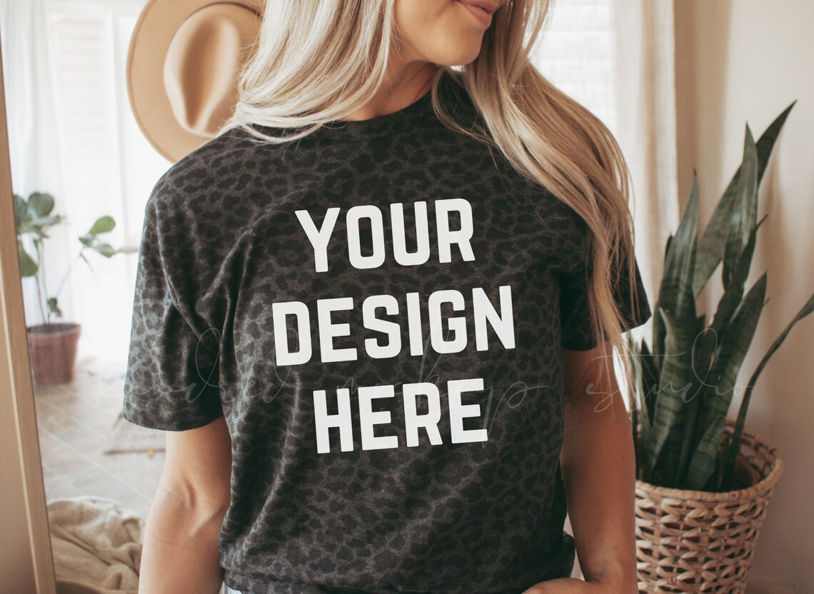 LAT 6901 Black Leopard Mockup Leopard T-shirt Mockup - Etsy
