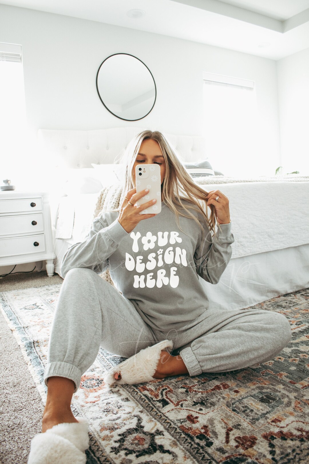 6014 Granite Comfort Colors Mockup| Comfort Colors Long Sleeve T-shirt ...