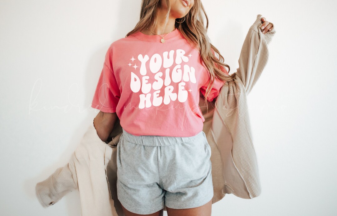 Peony Comfort Colors 1717 T-shirt Mockup| Comfort Colors T-shirt Mockup ...