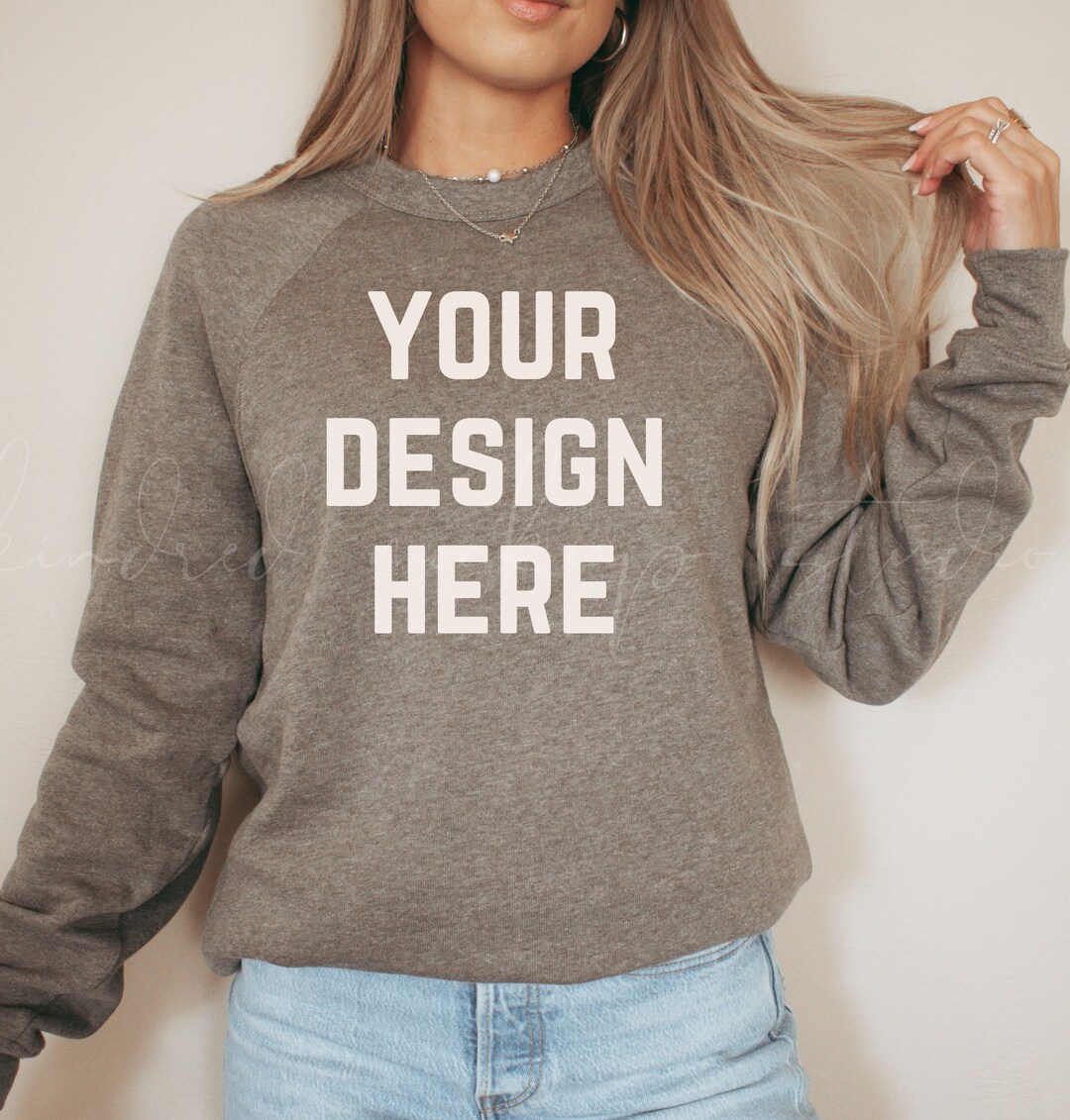 3901 Deep Heather Sweatshirt Mockup| Bella Canvas 3901 Mockup| - Etsy