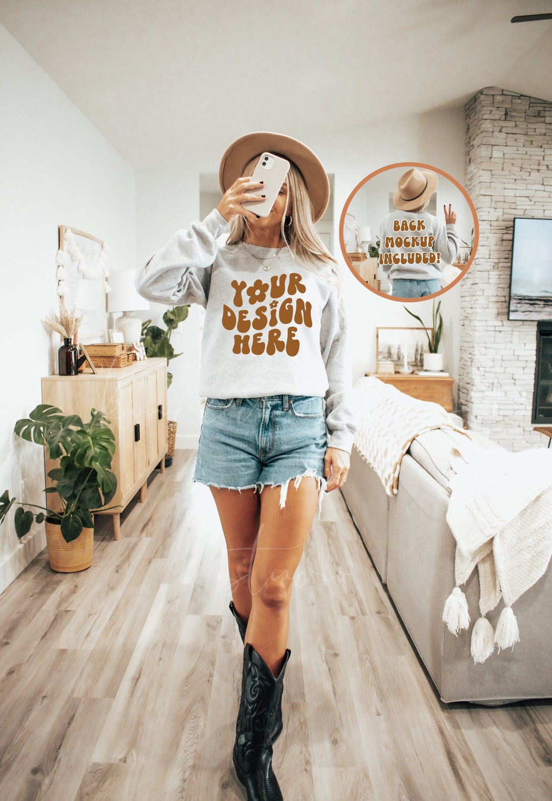 Gildan 18000 Mockup| Ash G180 Mockup| Rodeo Mockup - Etsy