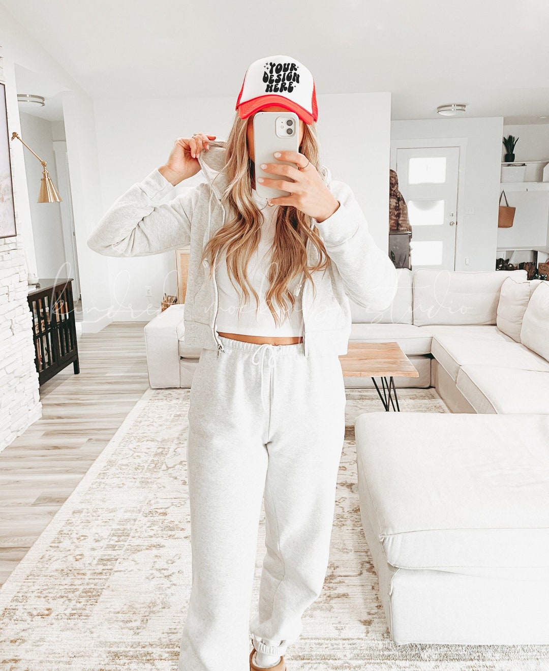 Red Foam Cap Mockup| Red Otto Cap Mockup| Trucker Cap Mockup| Red ...