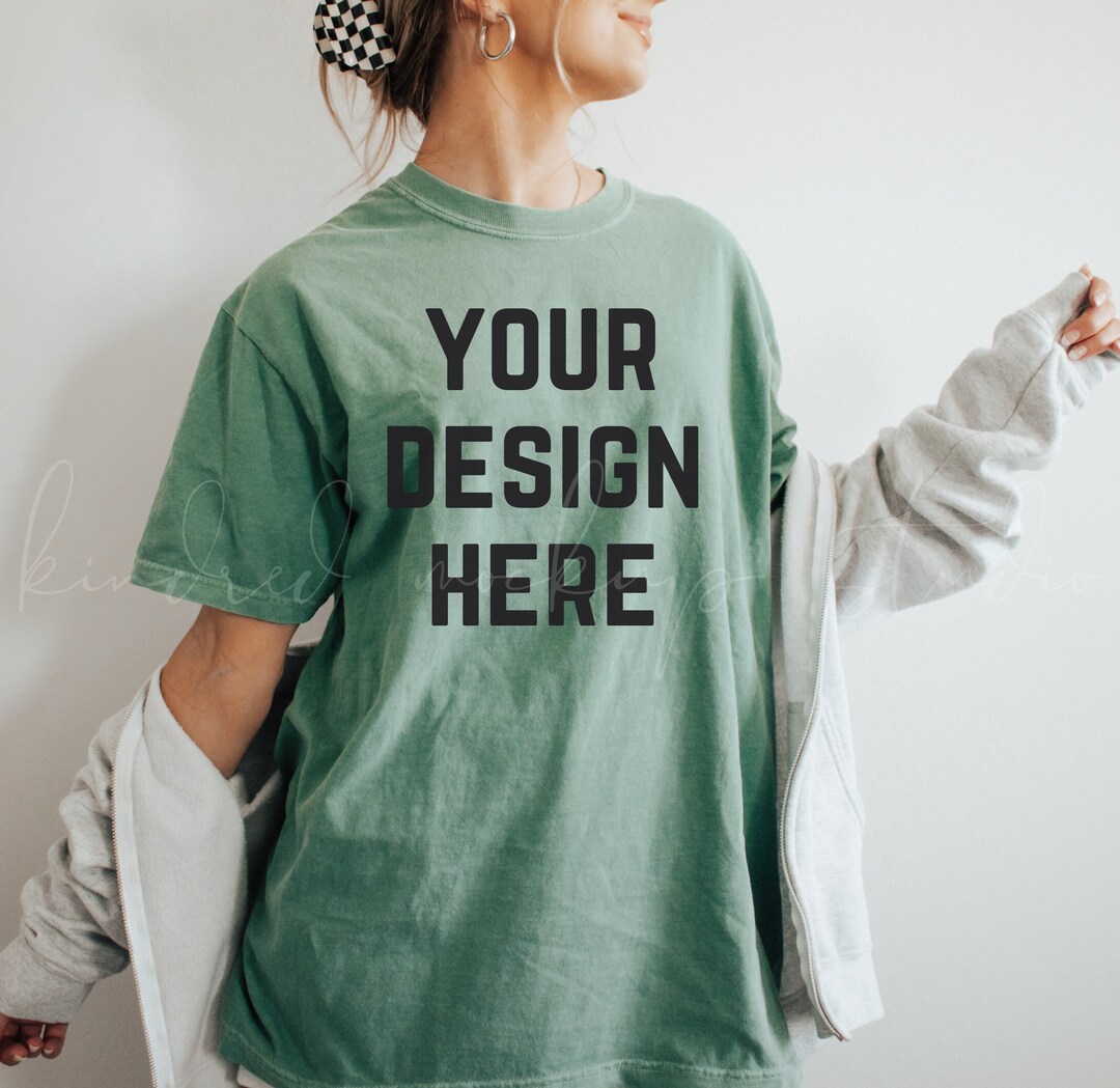 Comfort Colors 1717 Light Green Mockup| Oversized Mockup| Christmas ...
