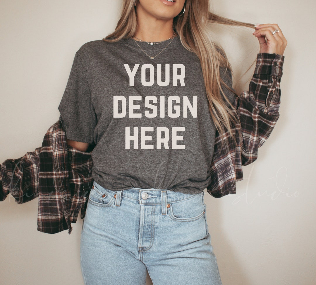 Gildan 5000 Tweed Mockup Gildan Mockup Model Mockup - Etsy