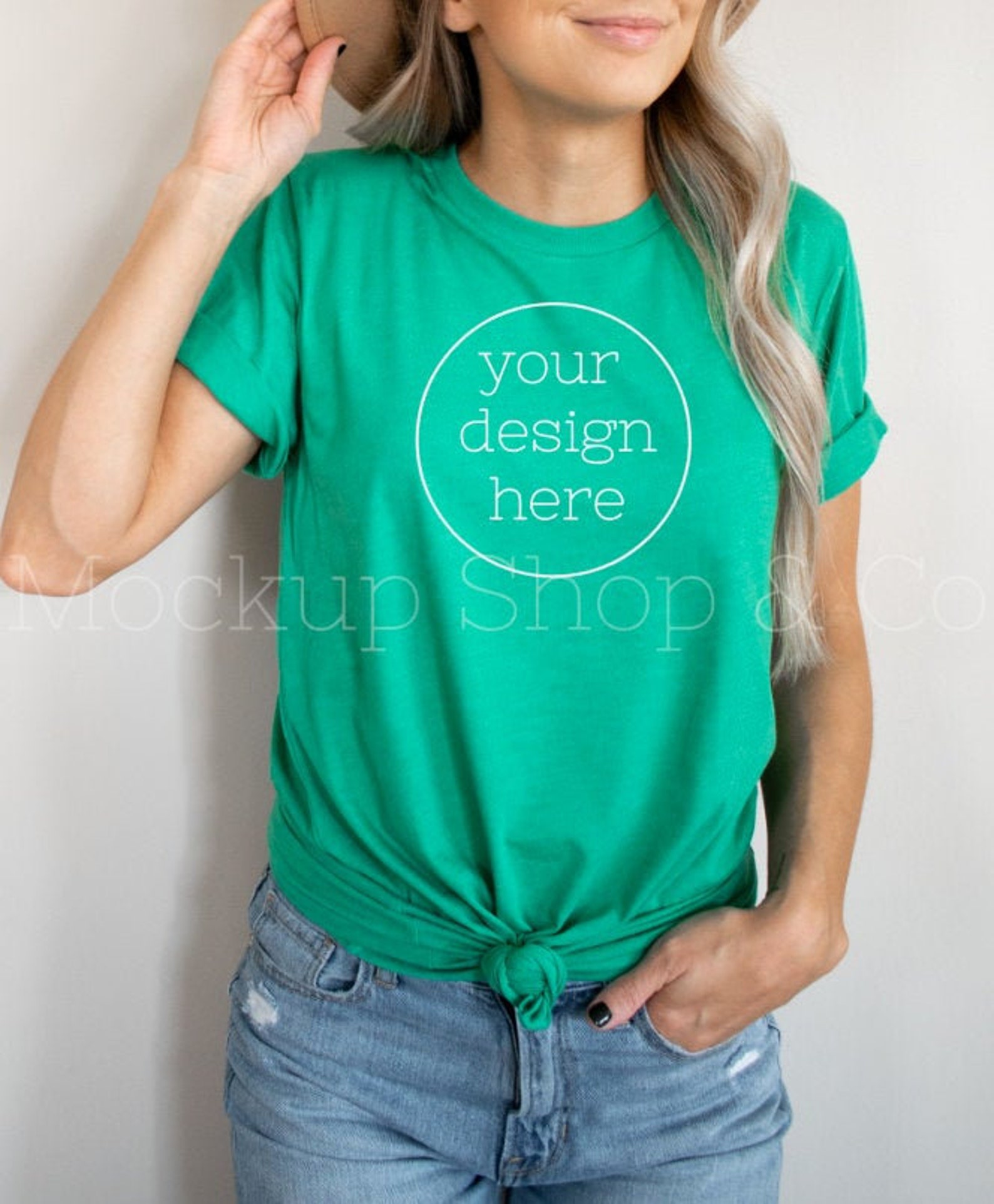 Bella Canvas 3001 Heather Kelly Mockup St Patricks Day | Etsy