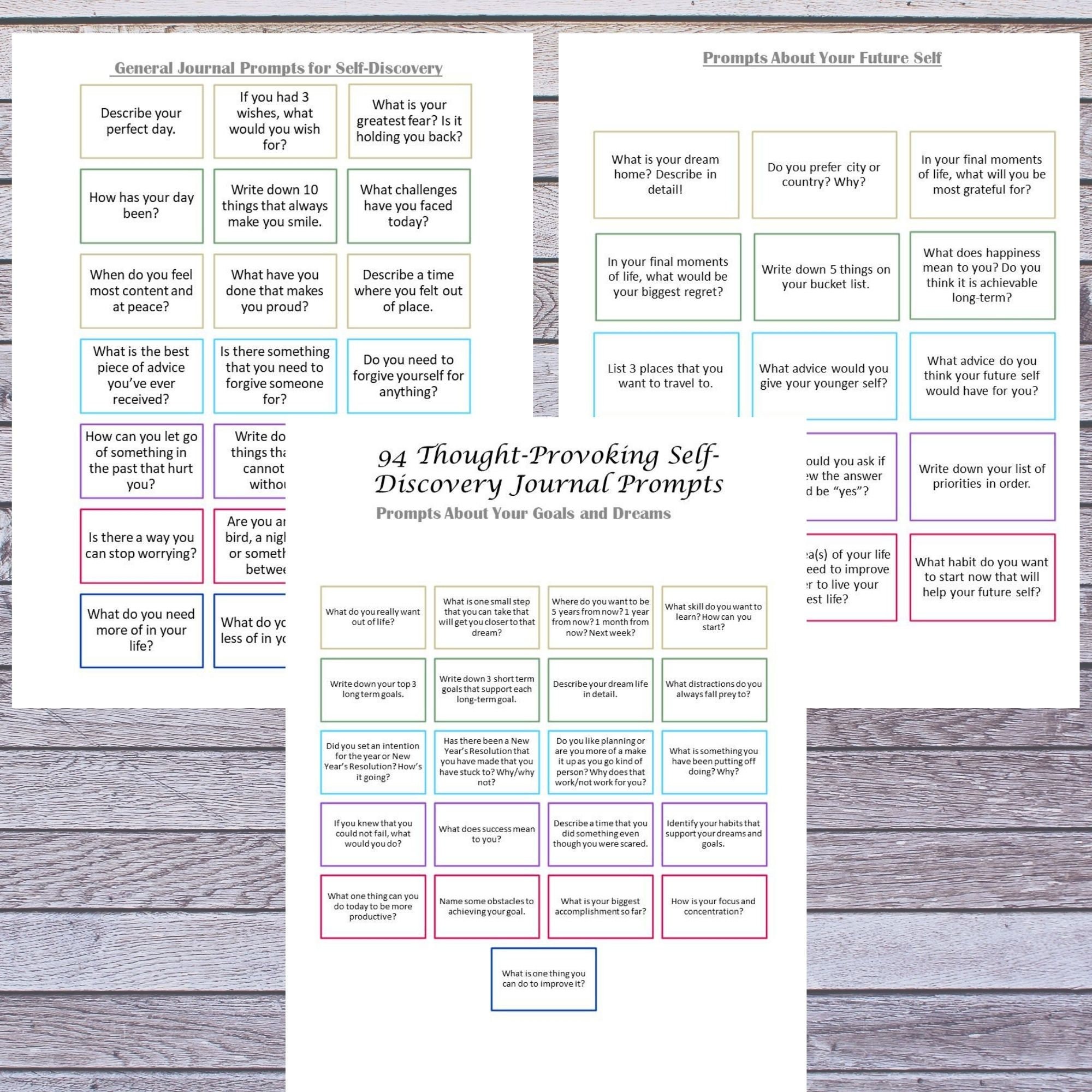 94 Journal Prompts for Self Discovery - Etsy