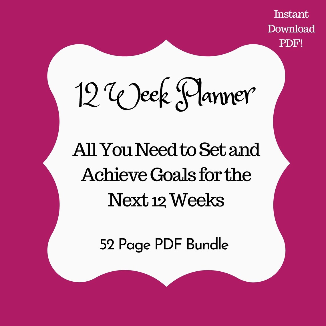 12 Weeks Goal Planner, 12 Week Printable Planner, 12 Week Year Planner ...
