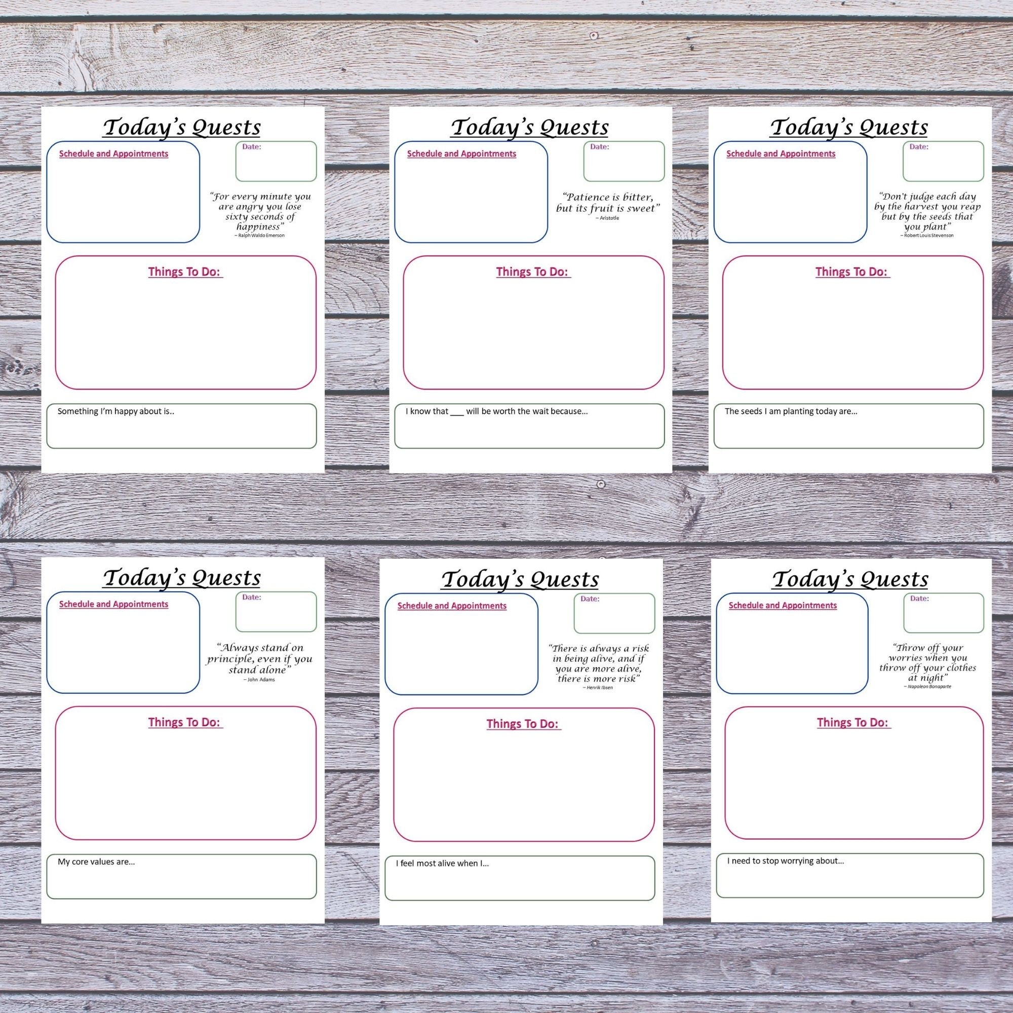 Printable To-do List With Inspirational Quotes and Reflection - Etsy