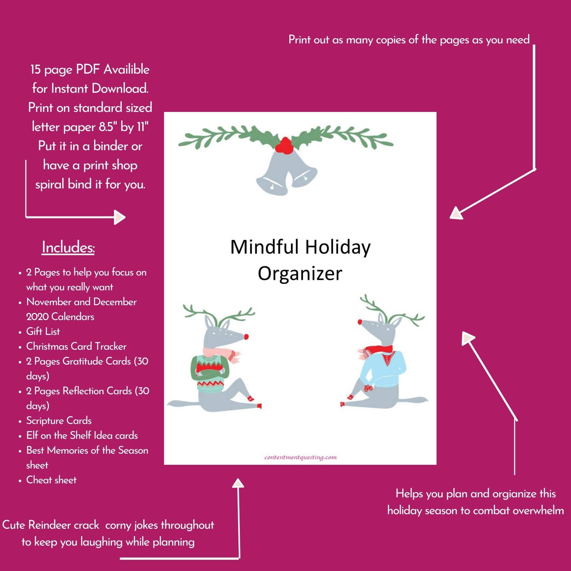 Mindful Holiday Planner/Organizer Printable PDF Download | Etsy