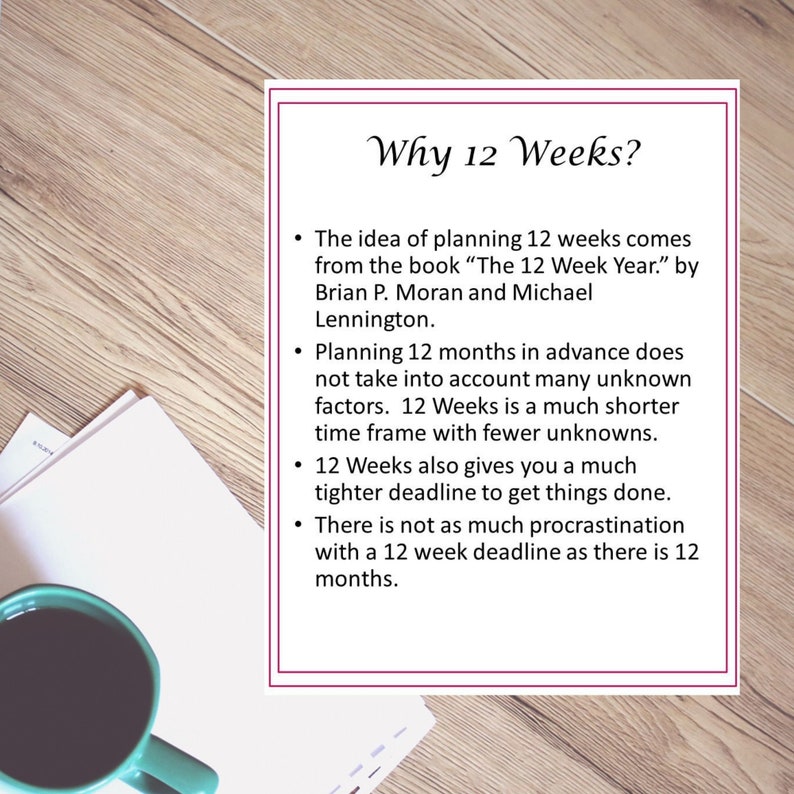 12 Weeks Goal Planner, 12 Week Printable Planner, 12 Week Year Planner ...
