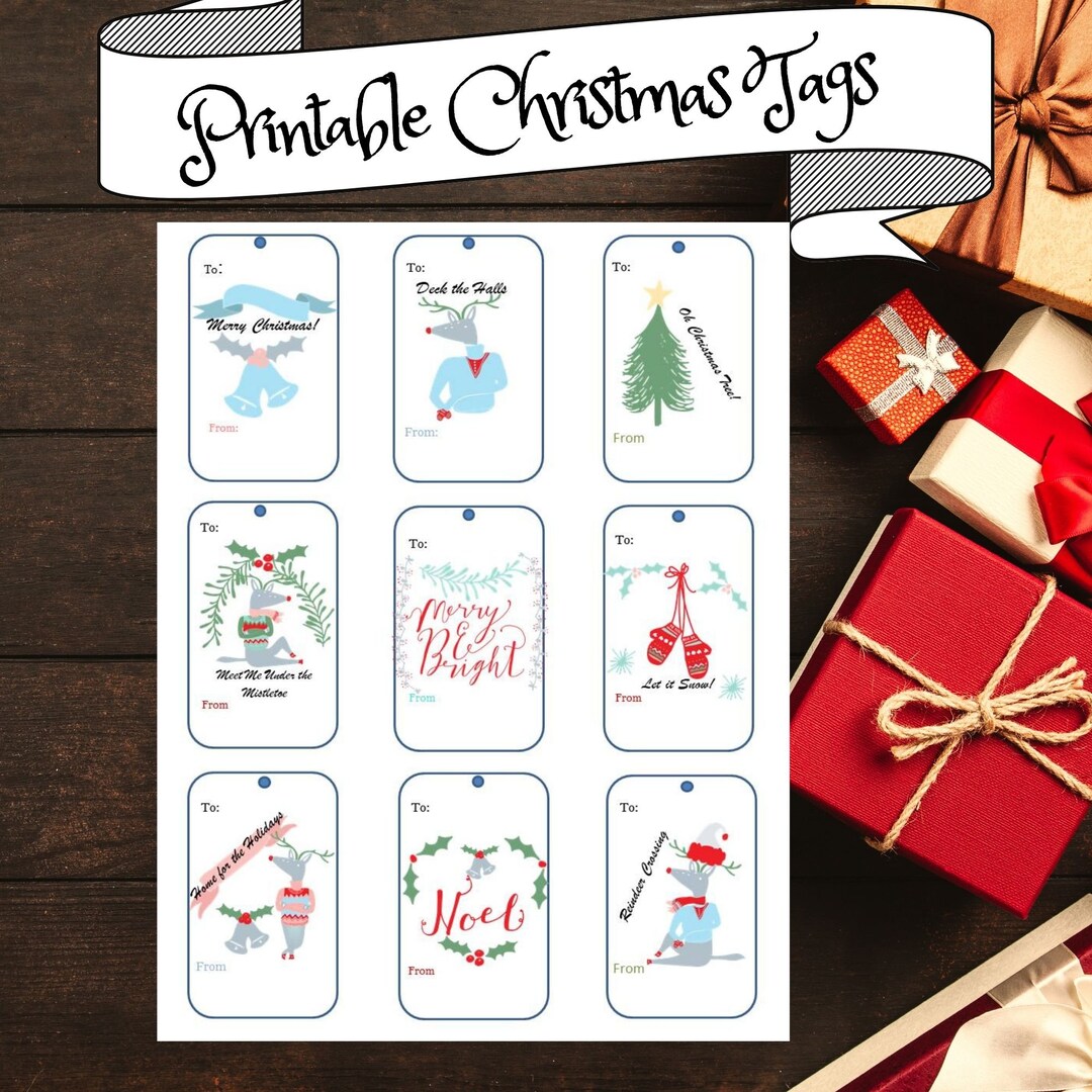 Printable Christmas Gift Tags, Unique Christmas Gift Tag - Etsy