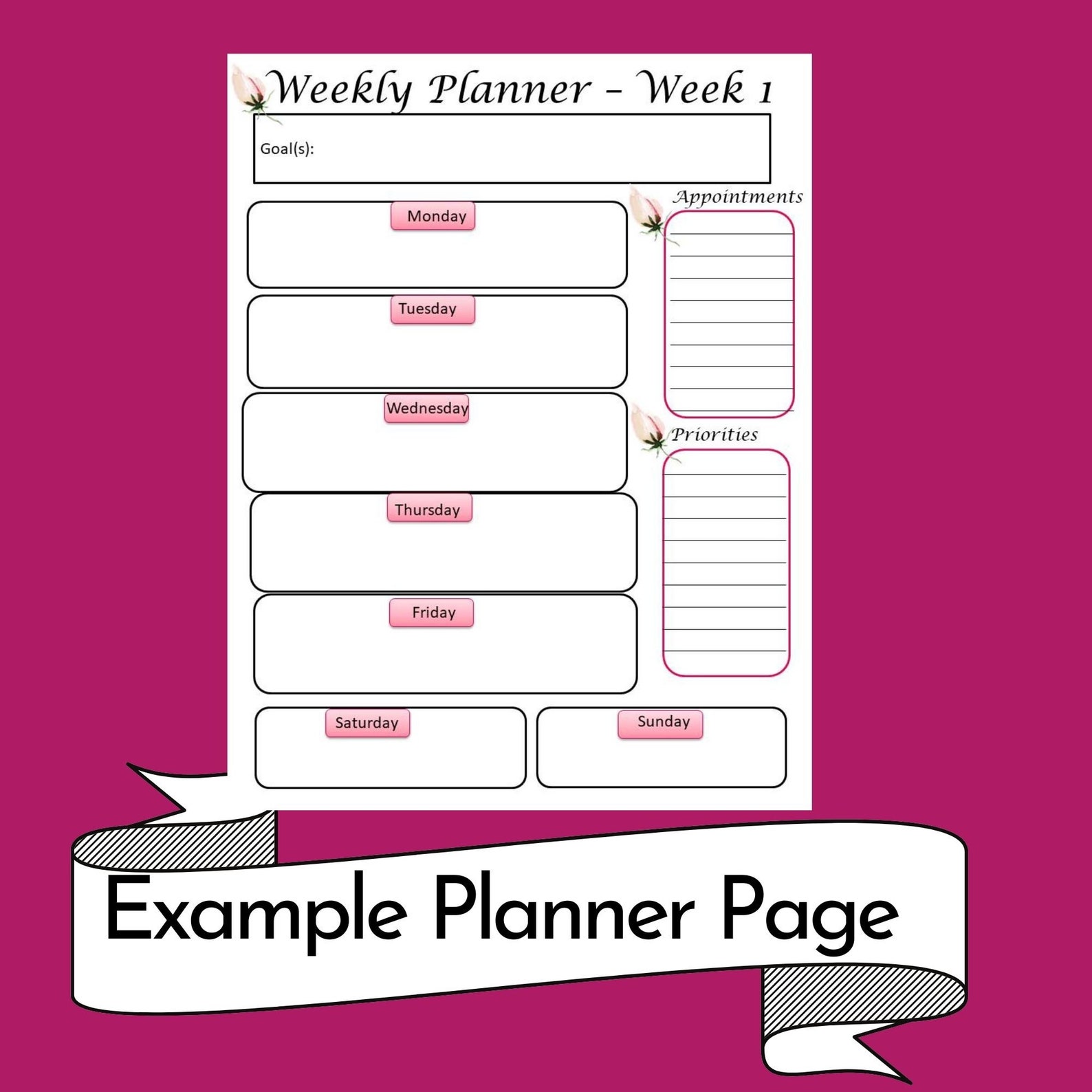 12 Weeks Goal Planner, 12 Week Printable Planner, 12 Week Year Planner ...