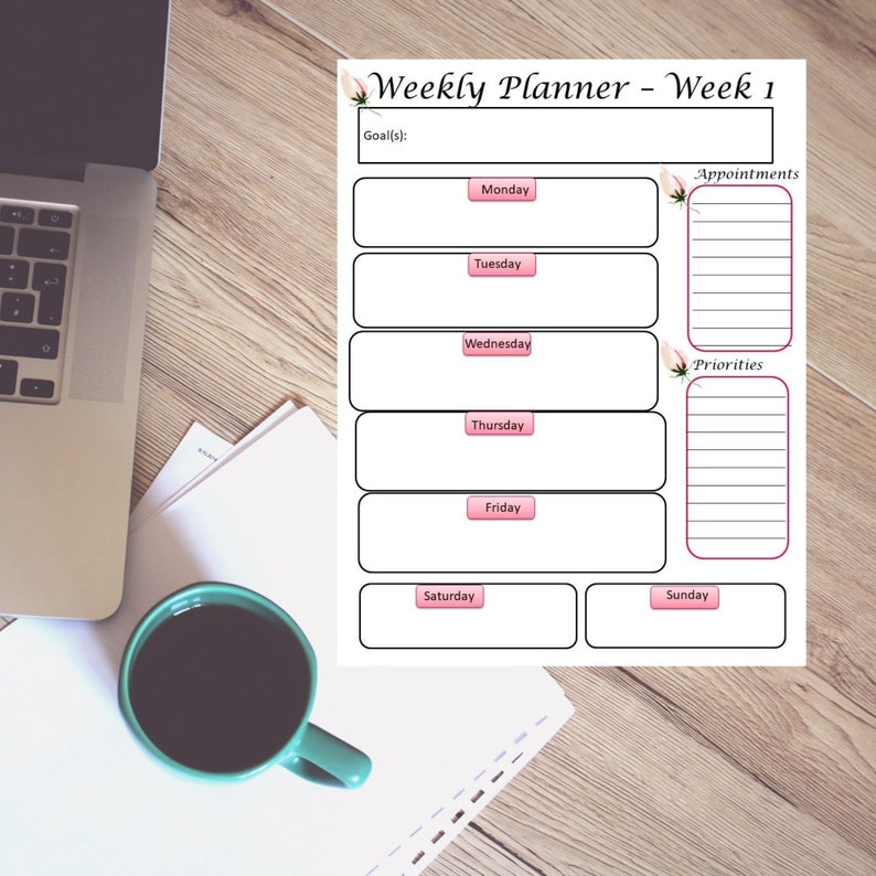 12 Weeks Goal Planner, 12 Week Printable Planner, 12 Week Year Planner ...