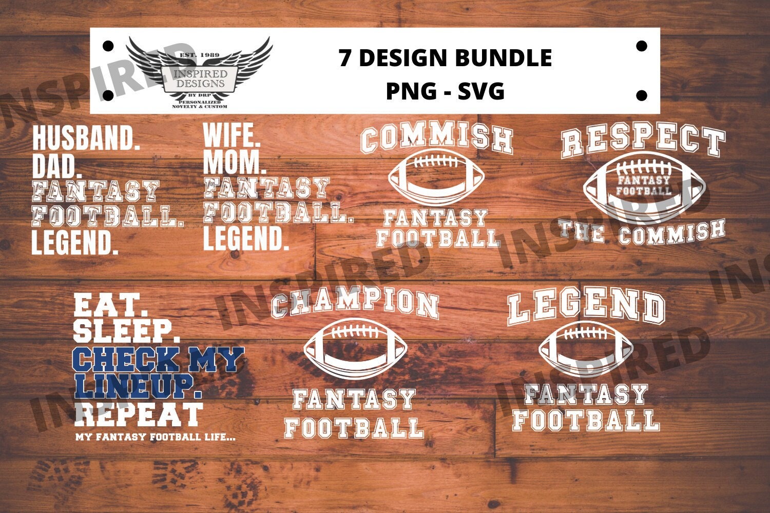 Fantasy Football Bundle SVG Commish Fantasy Football PNG Football ...
