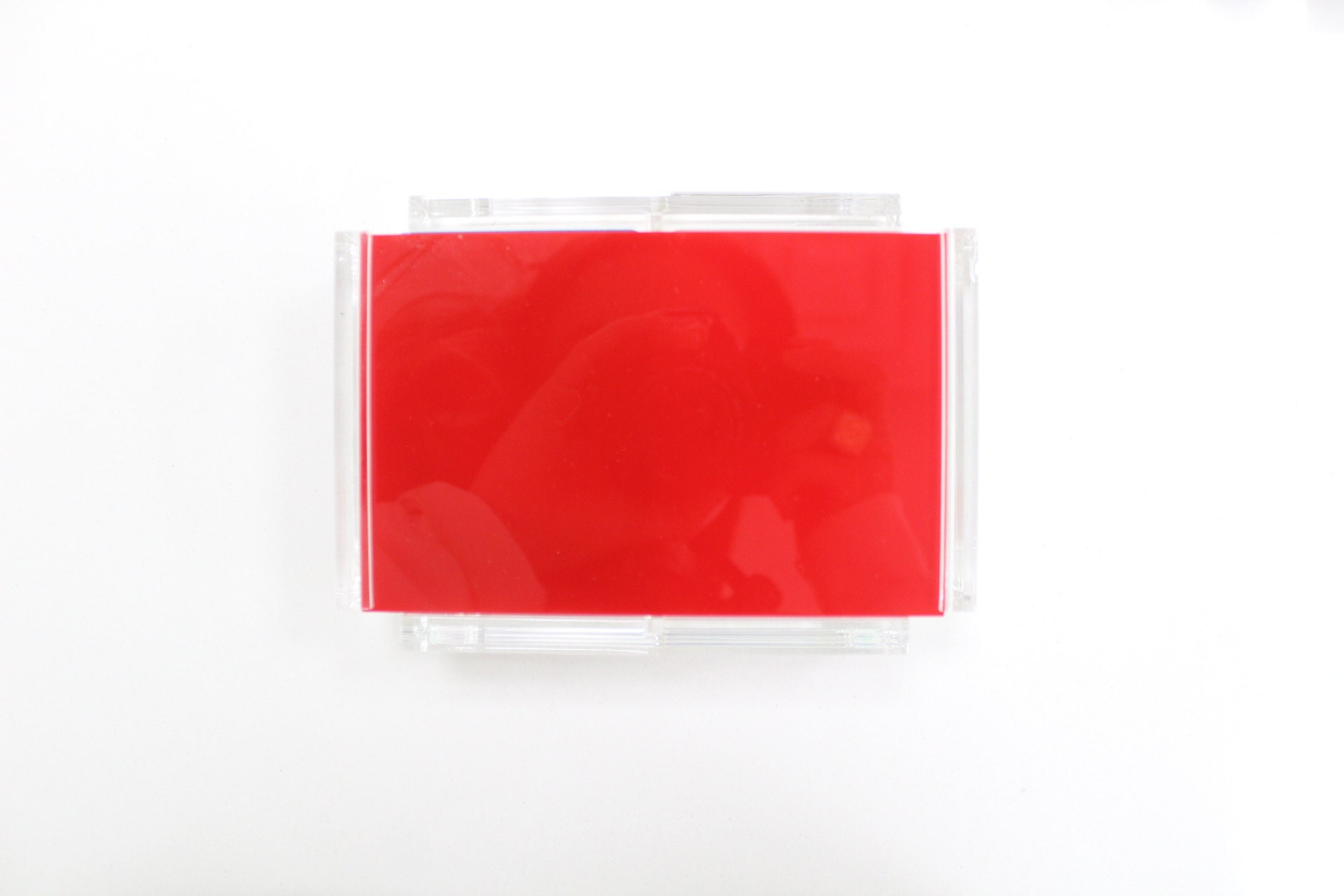 Red Acrylic Double Deck Card Case, Beautiful Red Playing Card Display ...