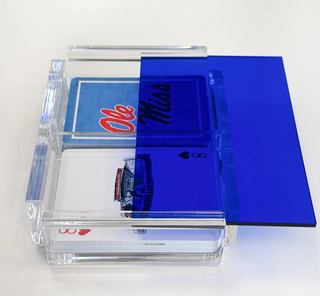 Royal Blue Acrylic Double Deck Card Case - Etsy