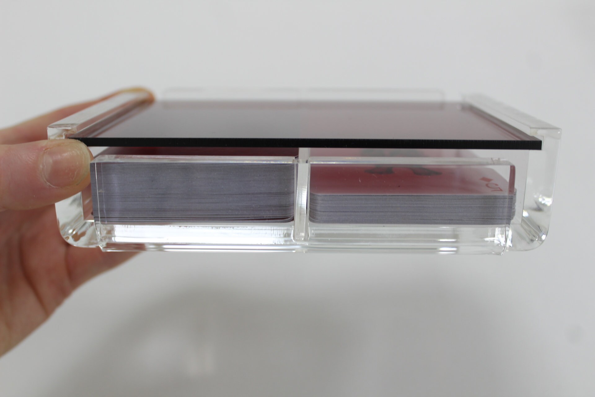 Transparent Red Acrylic Double Deck Card Case - Etsy