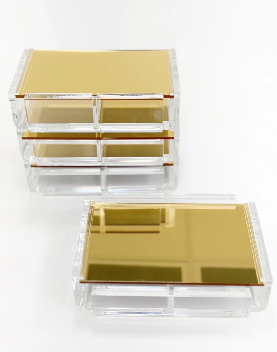 Gold Metallic Acrylic Double Deck Card Case - Etsy