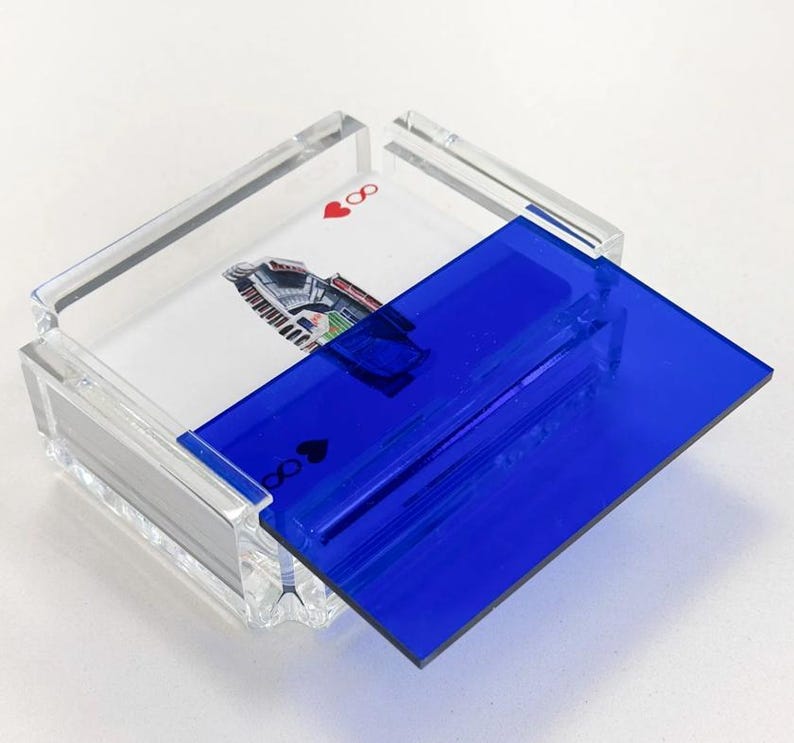 Royal Blue Acrylic Single Deck Card Case - Etsy