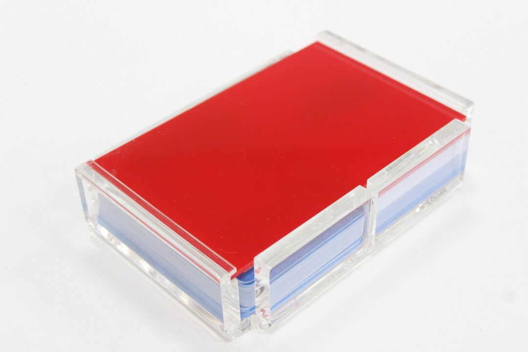 Red Acrylic Double Deck Card Case, Beautiful Red Playing Card Display ...