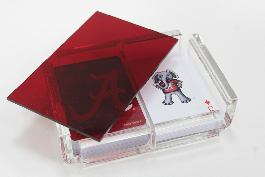 Transparent Red Acrylic Double Deck Card Case - Etsy