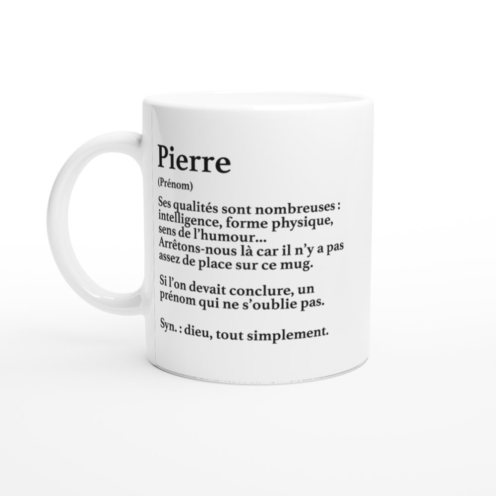 Mug Cadeau Pierre Définition Pierre Cadeau Prénom - Etsy