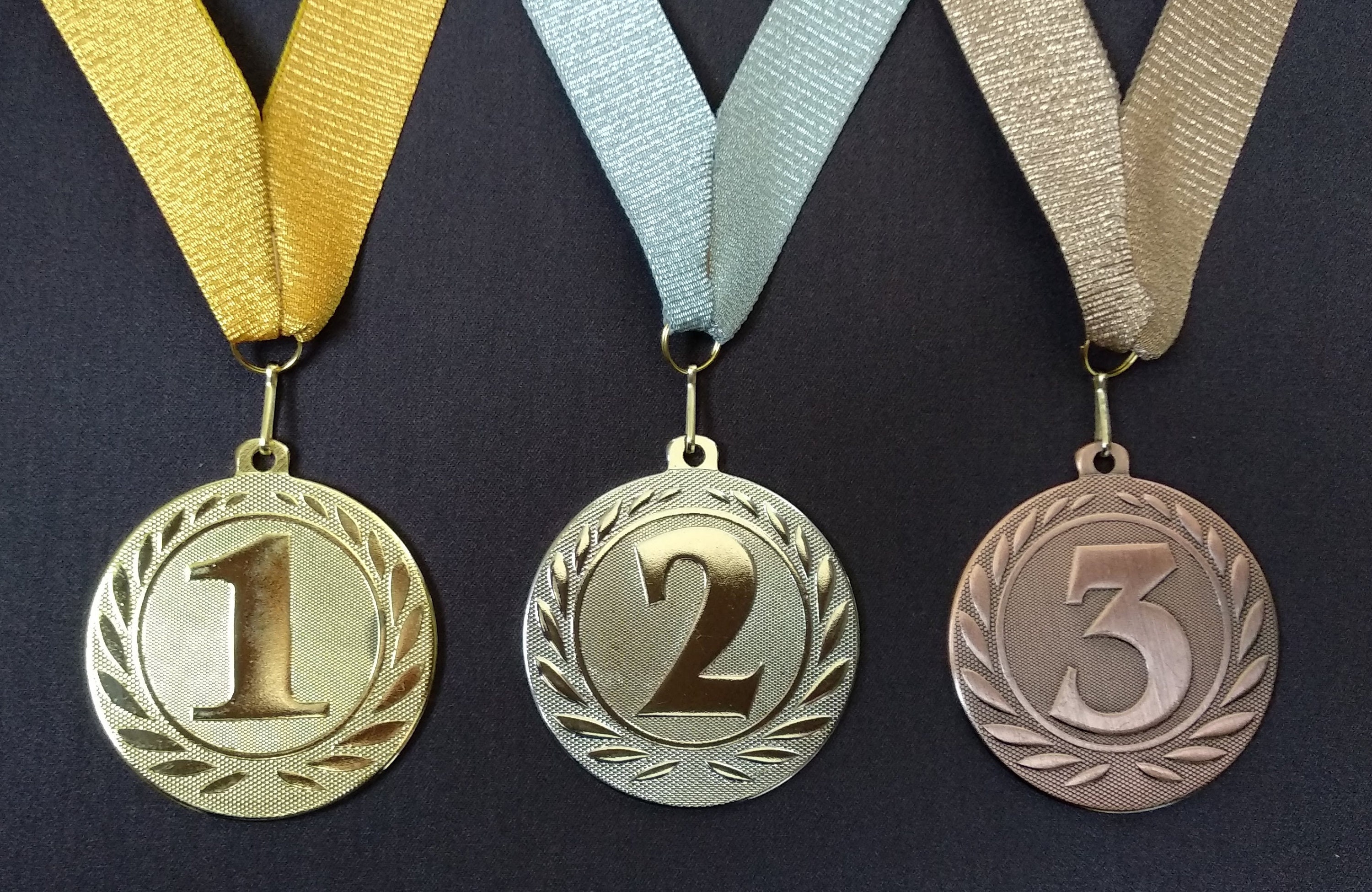 Set of 3 medals 50mm 2 1st 2nd 3rd place GOLD SILVER | Etsy Set of 3 medals 50mm 2 1st 2nd 3rd place GOLD SILVER | Etsy
