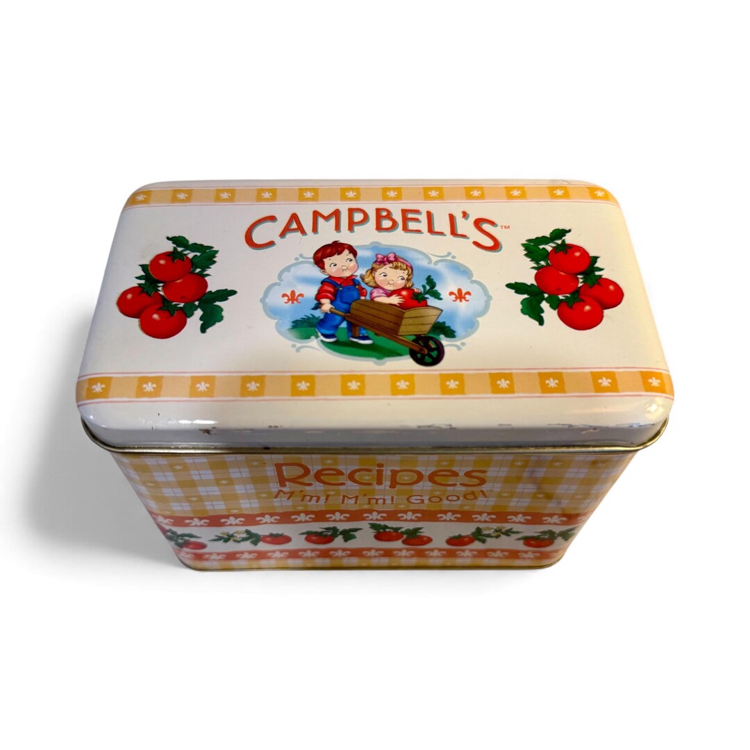 Vintage Hallmark Campbell's Tomato Soup Kids Metal Tin Recipe Box Circa ...