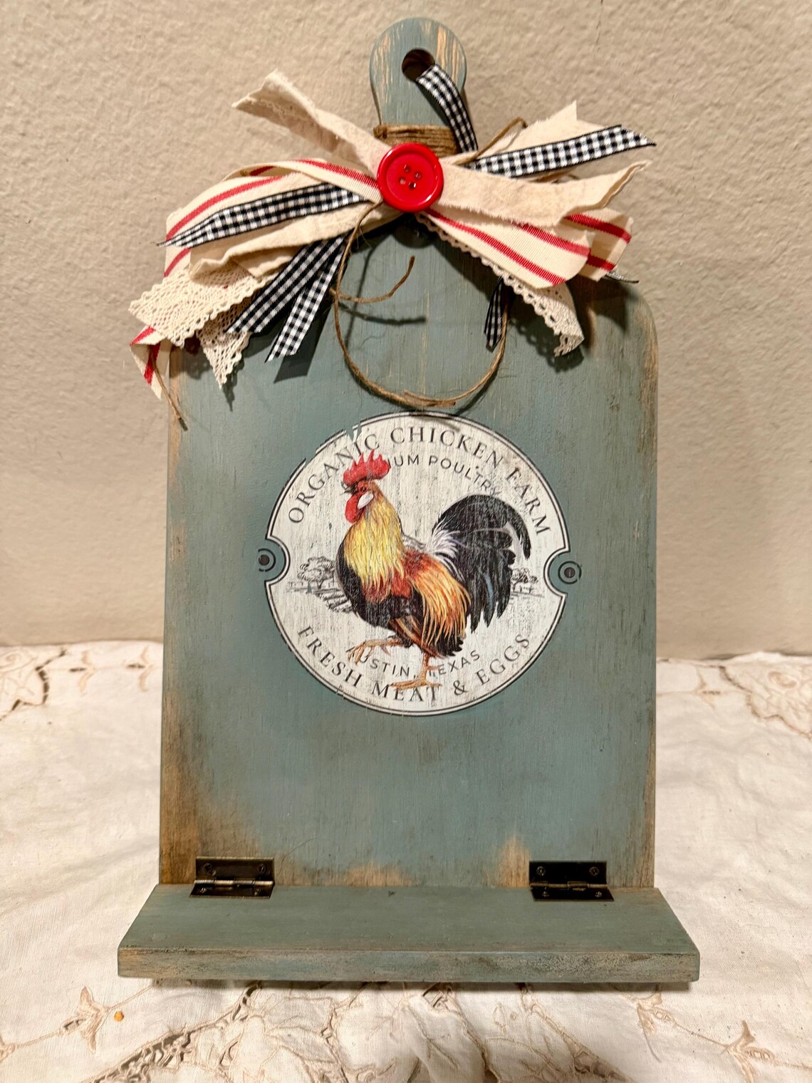 Wooden Rooster Farmhouse French Country Cottage Upcycled Cutting Board ...