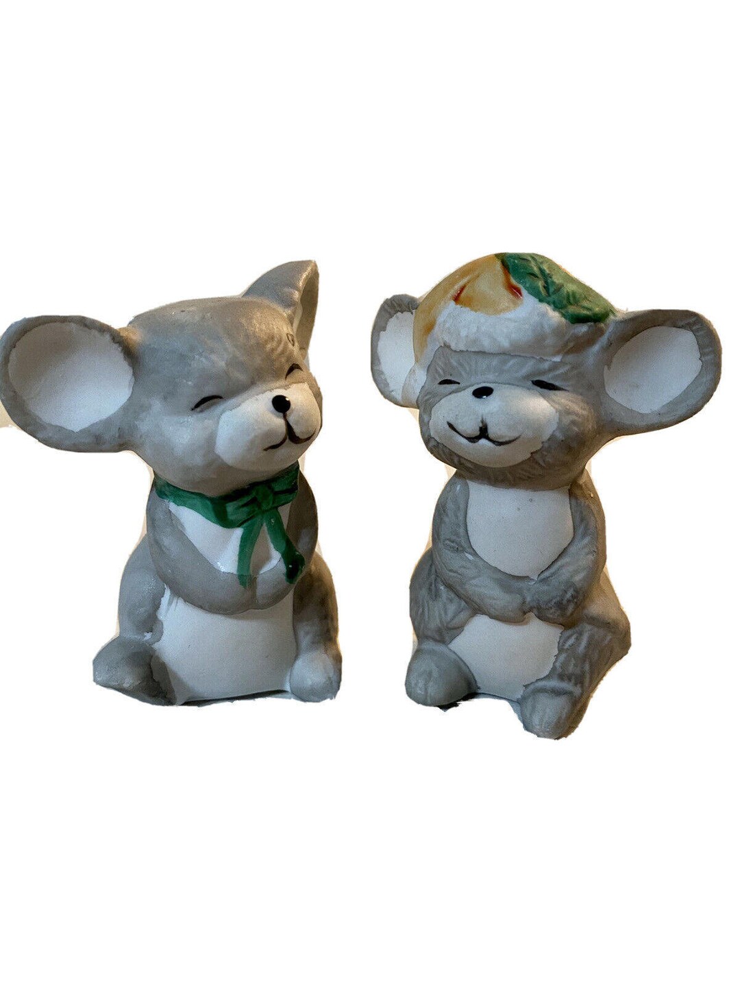 Vintage Ceramic Christmas Mice Mouse Santa Hat Salt and Pepper Shakers ...