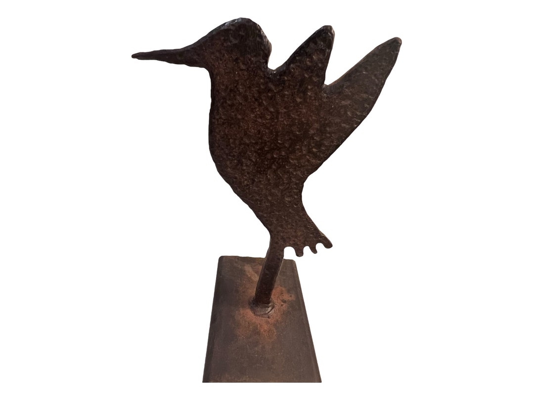 Vintage Rusty Crusty Handmade Metal Ware Cast Iron Bird Statue Figurine ...
