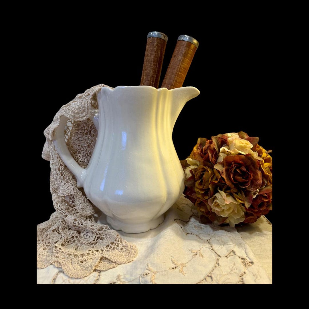 Vintage Ceramic French Country Farmhouse Country Water Pitcher ...
